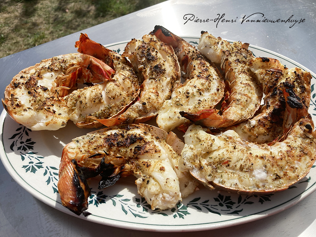 Queues de langoustes grillées au kamado Mayonnaise au citron vert et ...